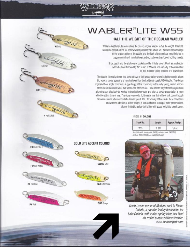 Williams Lure Catalog Featuring Kevin Lavers - Merland Park Cottages